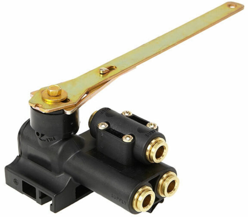 Levelling valves on a truck are components of the air suspension system ...